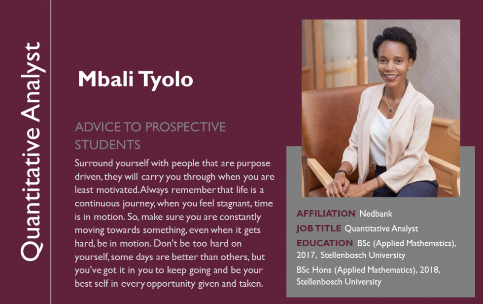 Mathematical Sciences | Stellenbosch University Open Day